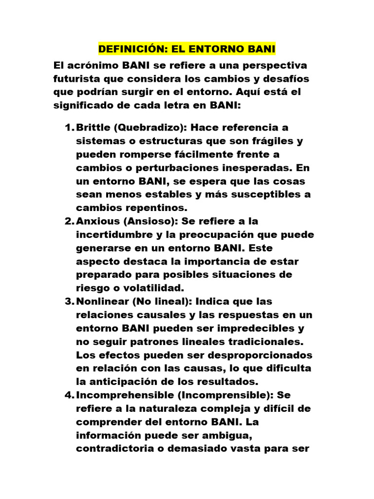 Definición El Entorno Bani | PDF | Logística | Gestión estratégica