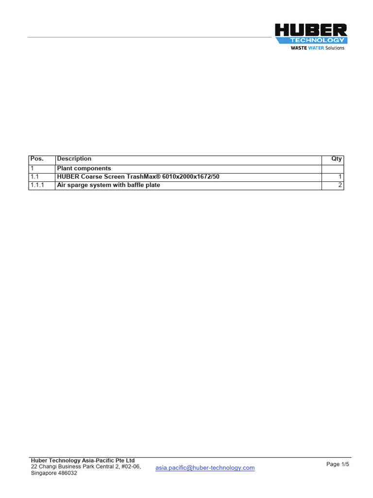 Specifications Huber 1.6.23 | PDF