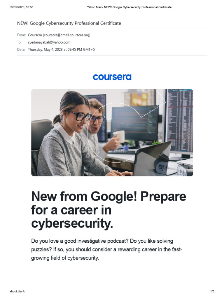 cybersecurity coursera | PDF