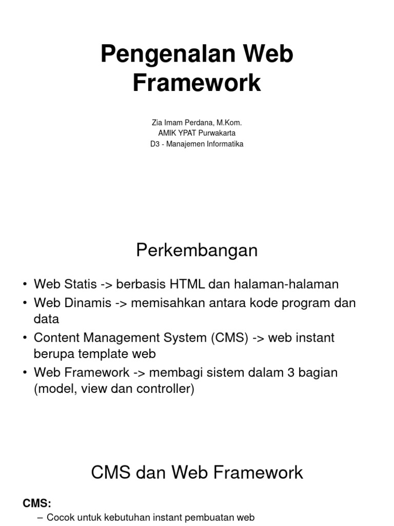 Pengenalan Framework | PDF