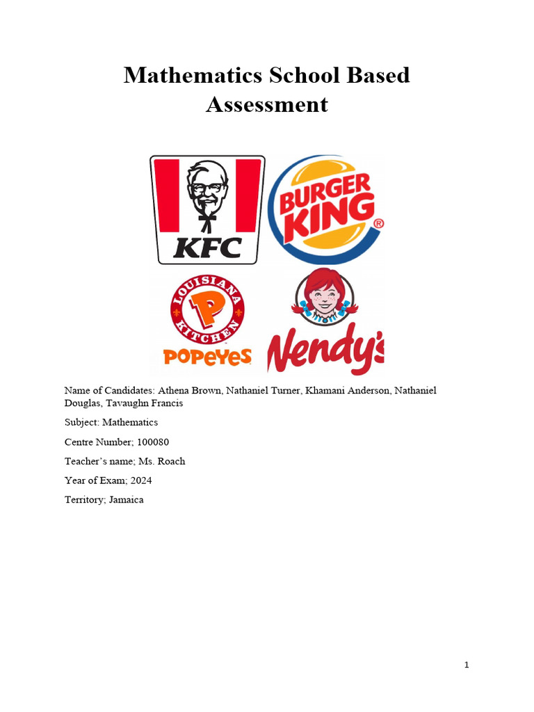 Mathematics SBA | PDF