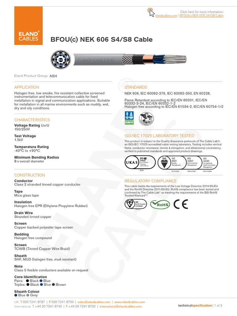 bfou-c-nek-606-s4-s8-cable | PDF