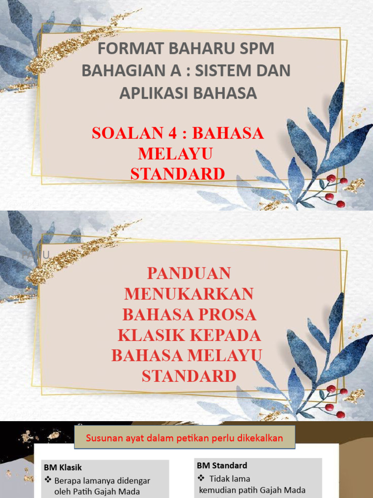 Panduan Bahasa Melayu Standard SPM | PDF