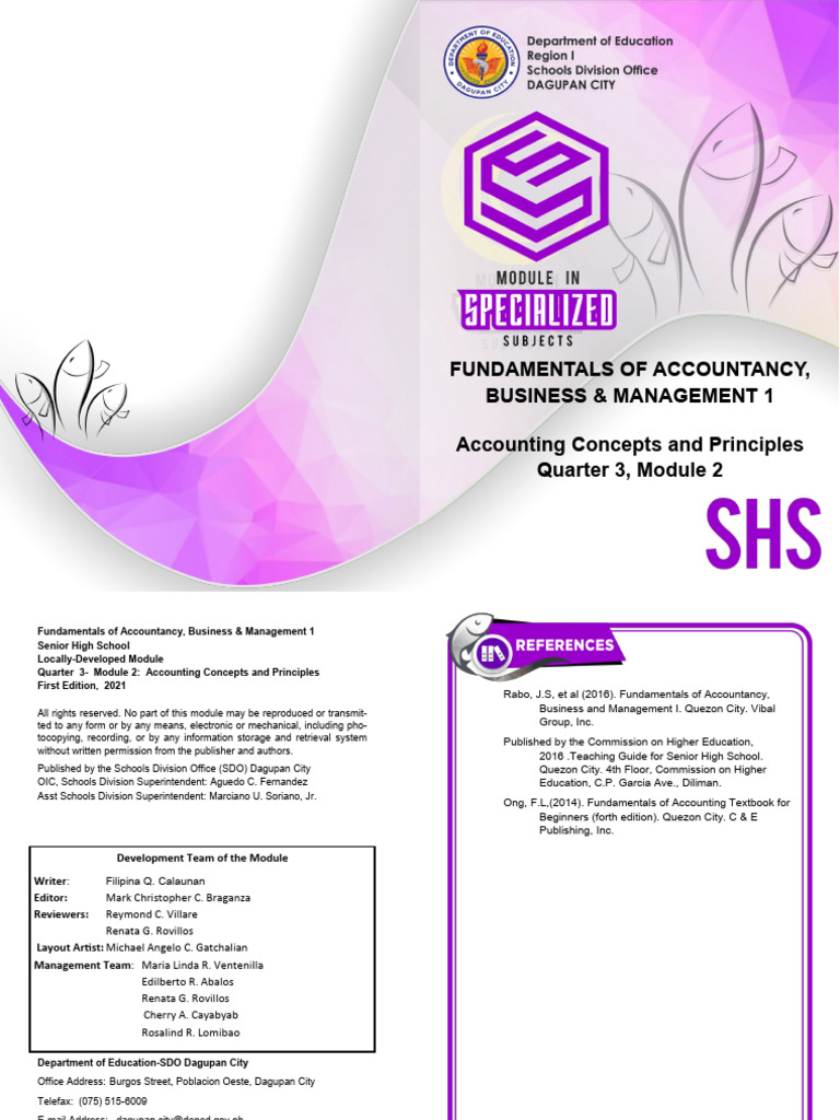 SHS - FABM 1 Q3 - Module 2 - Accounting Concepts and Principles - v2 ...