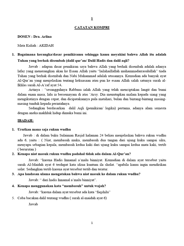 Catatan Kompri | PDF