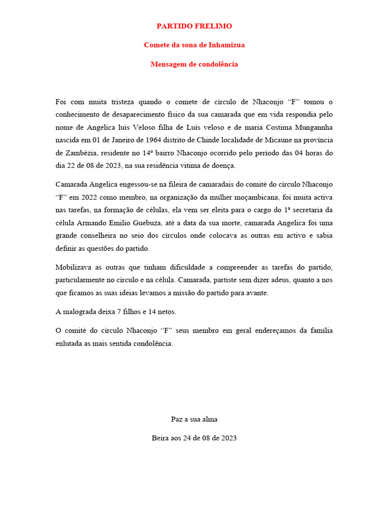 Partido Frelimo | PDF