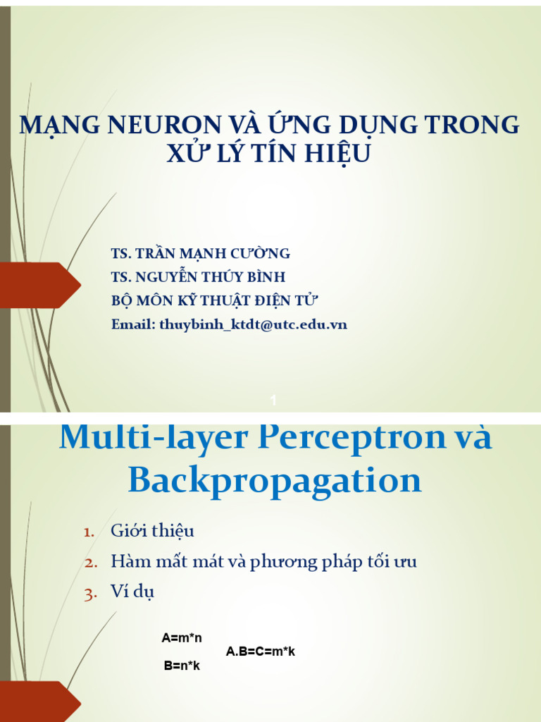 Neuron Network Slide5 MLP | PDF