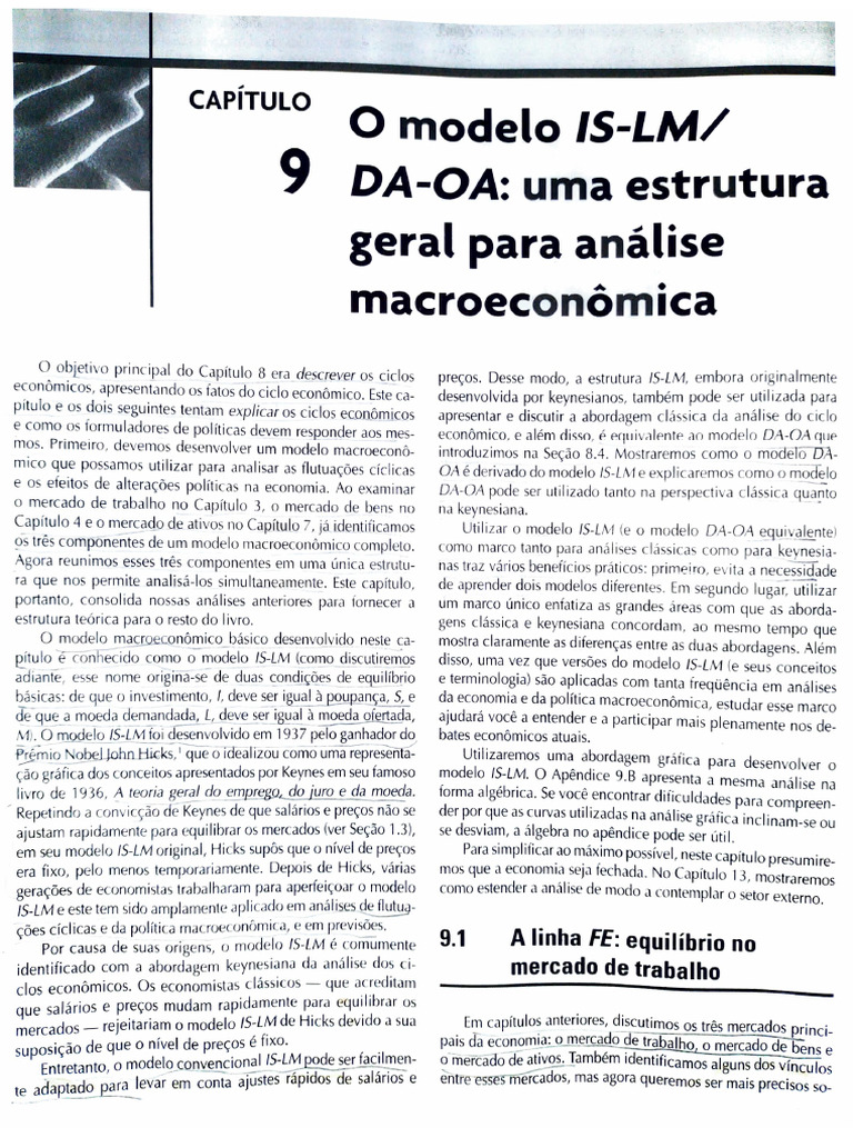 Cap9 - Macro - Bernanke - 6°ed - Uni3part1 Modelo IS - Da-OA | PDF