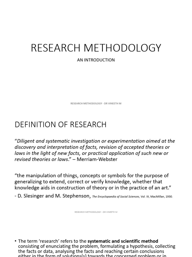 Research Methodology - Introduction | PDF | Methodology | Scientific Method