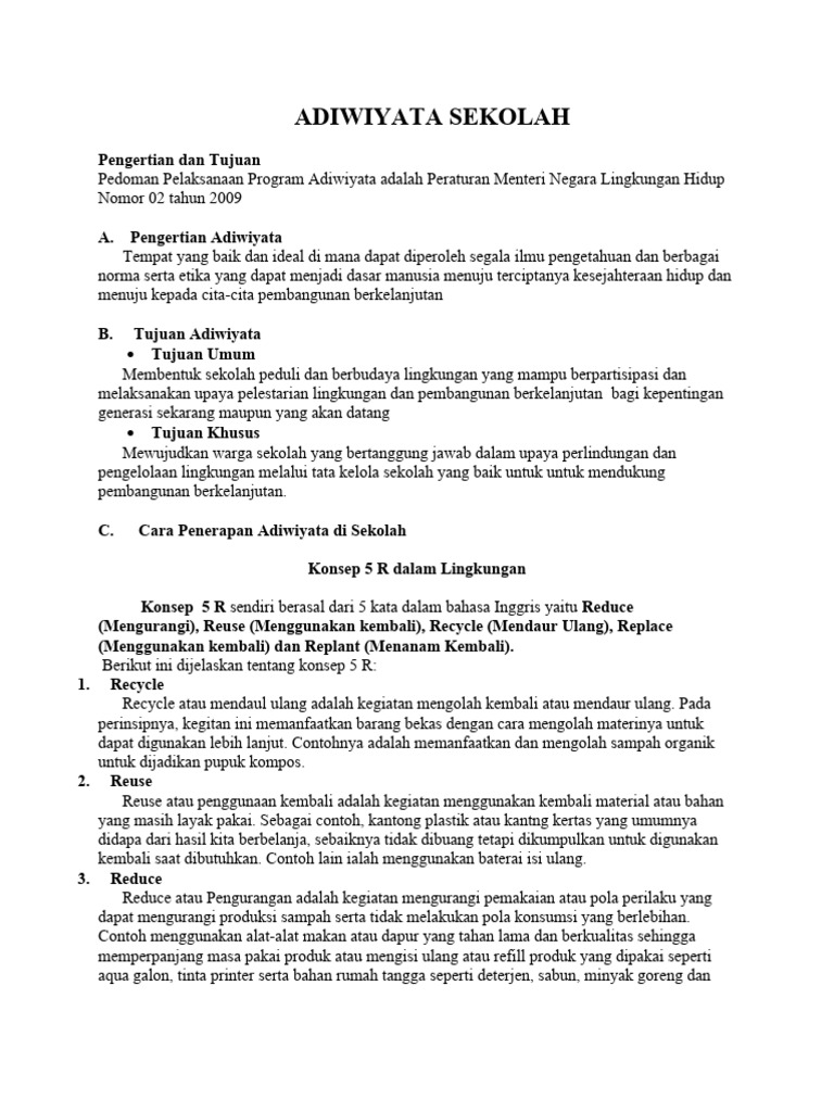 Artikel Adiwiyata Sekolah Pdf