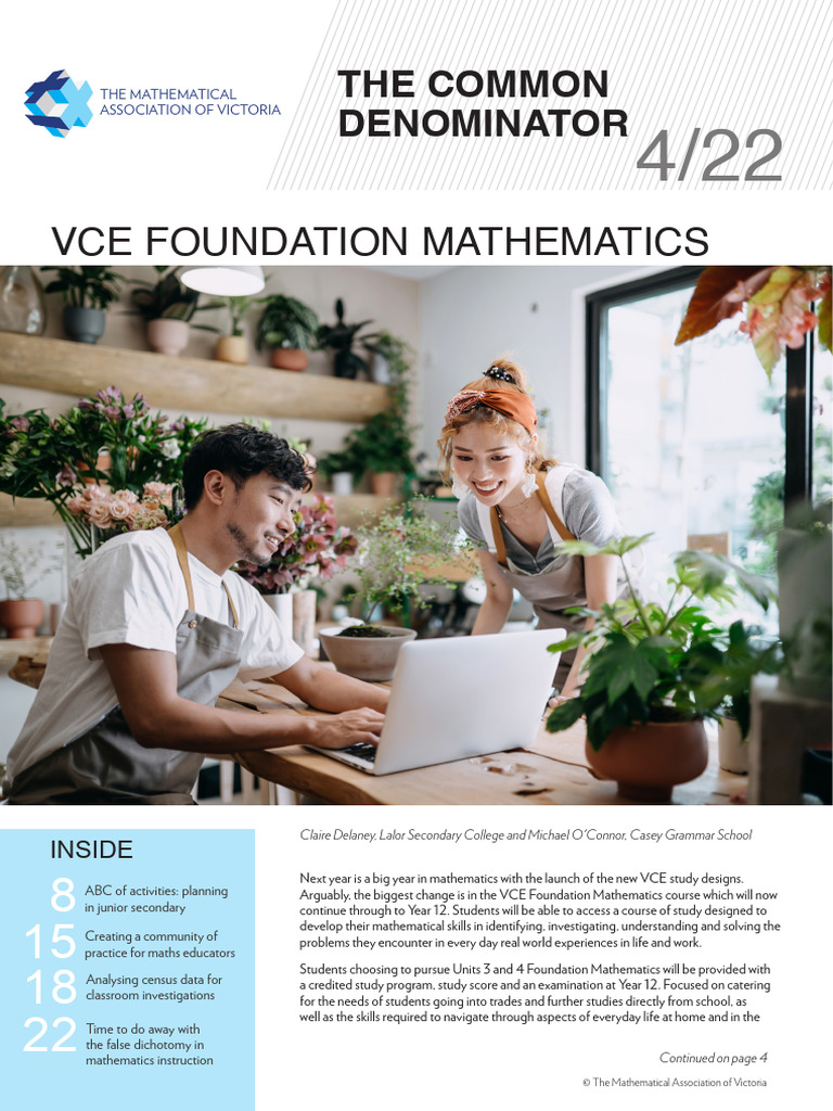 Common Denominator - October 2022 | PDF | Teachers | Mathematics