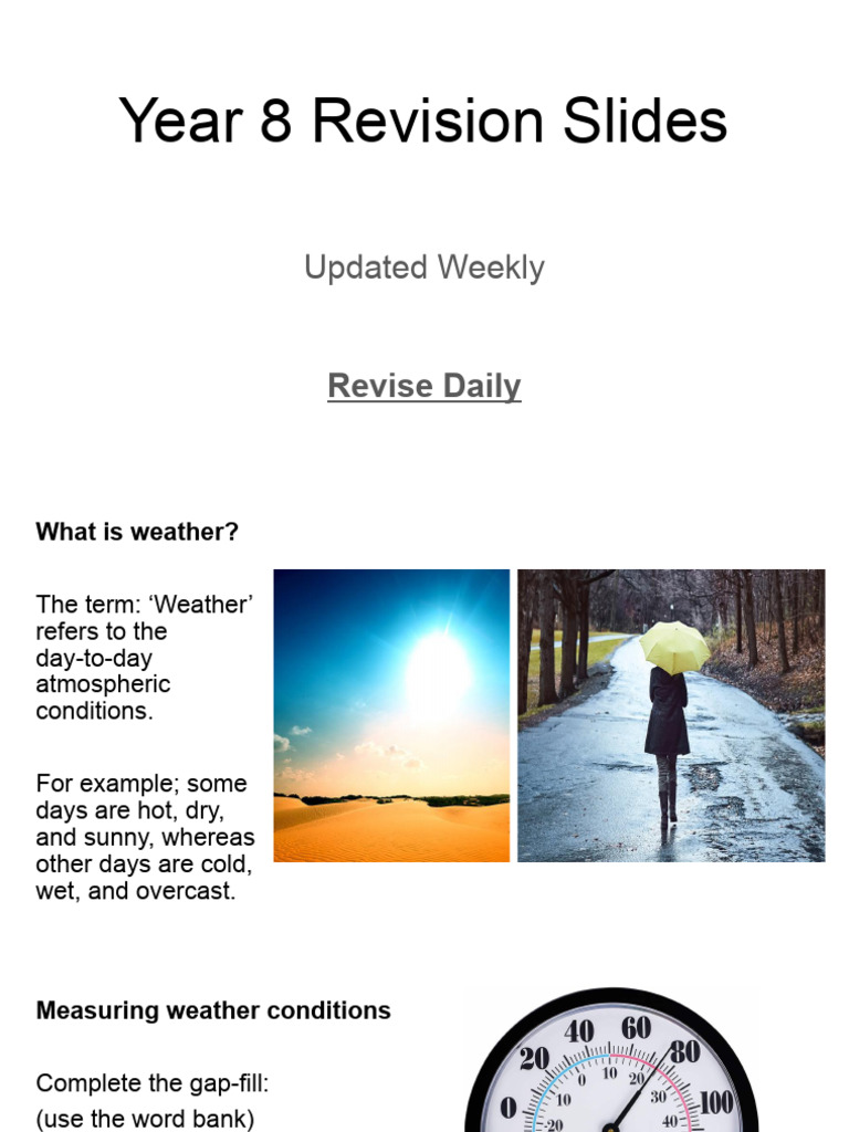 Y8 Revision Slides | PDF | Density | Diffusion