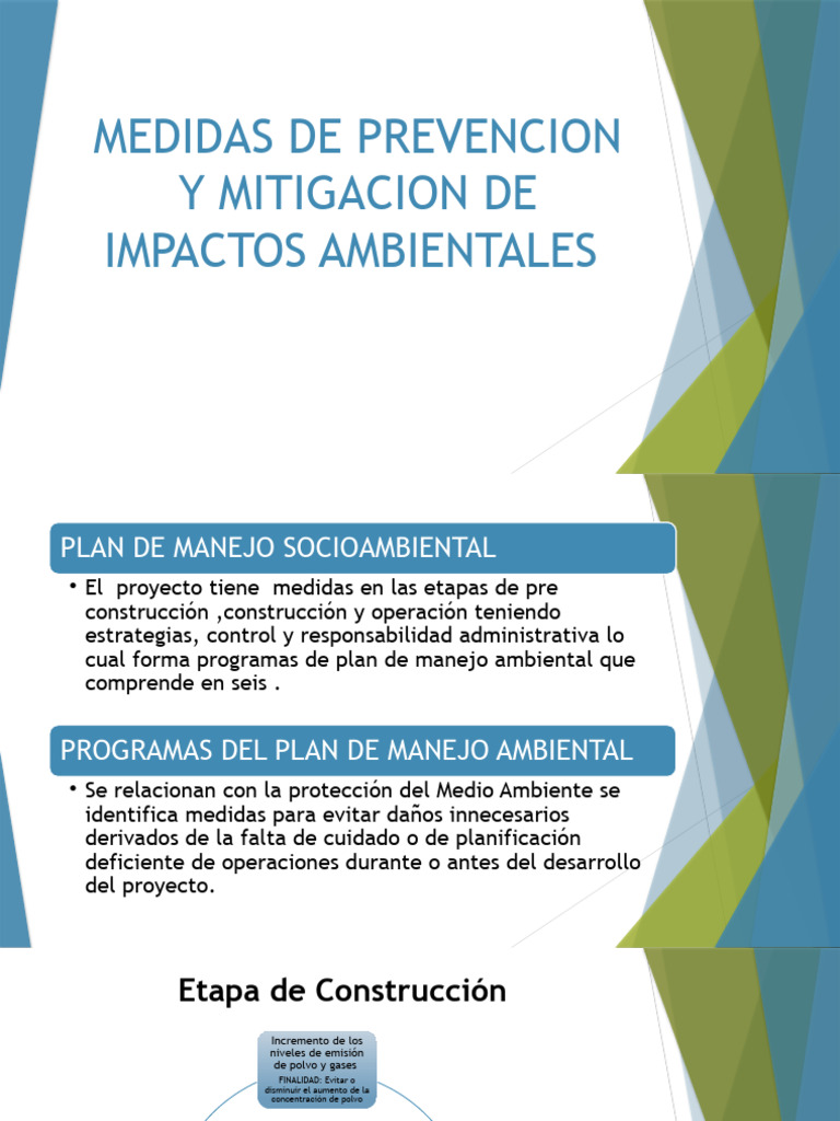 Medidas de Prevencion y Mitigacion de Impactos Ambientales | PDF