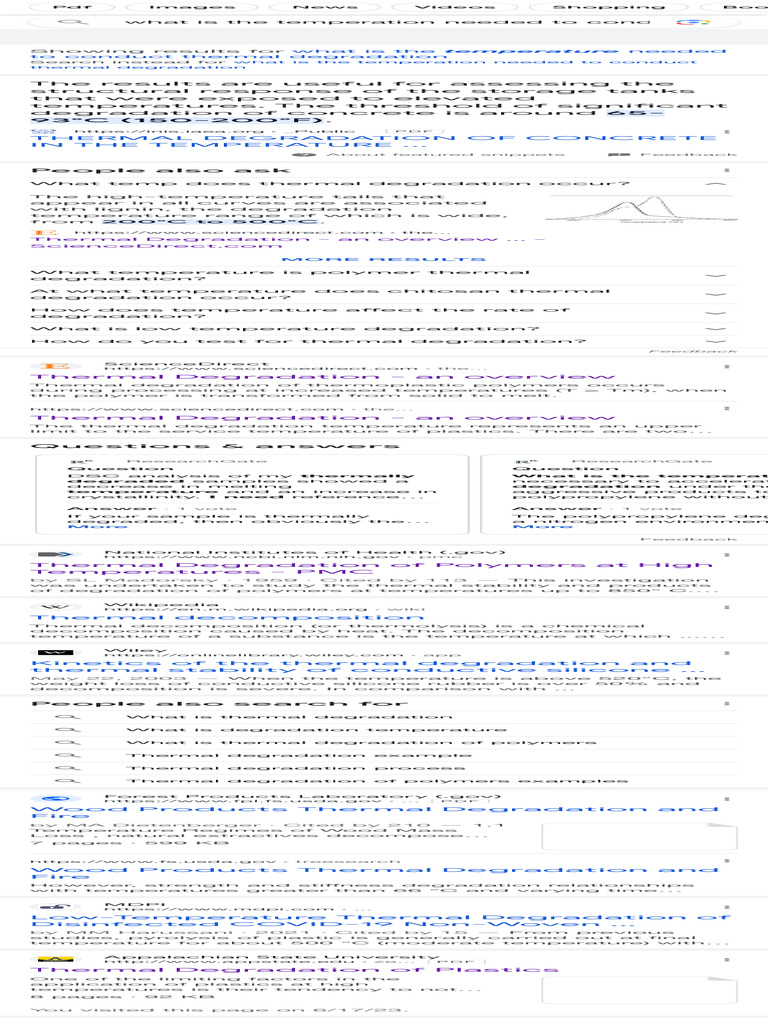 What Is The Temperation Needed To Conduct Thermal Degradation - Google ...