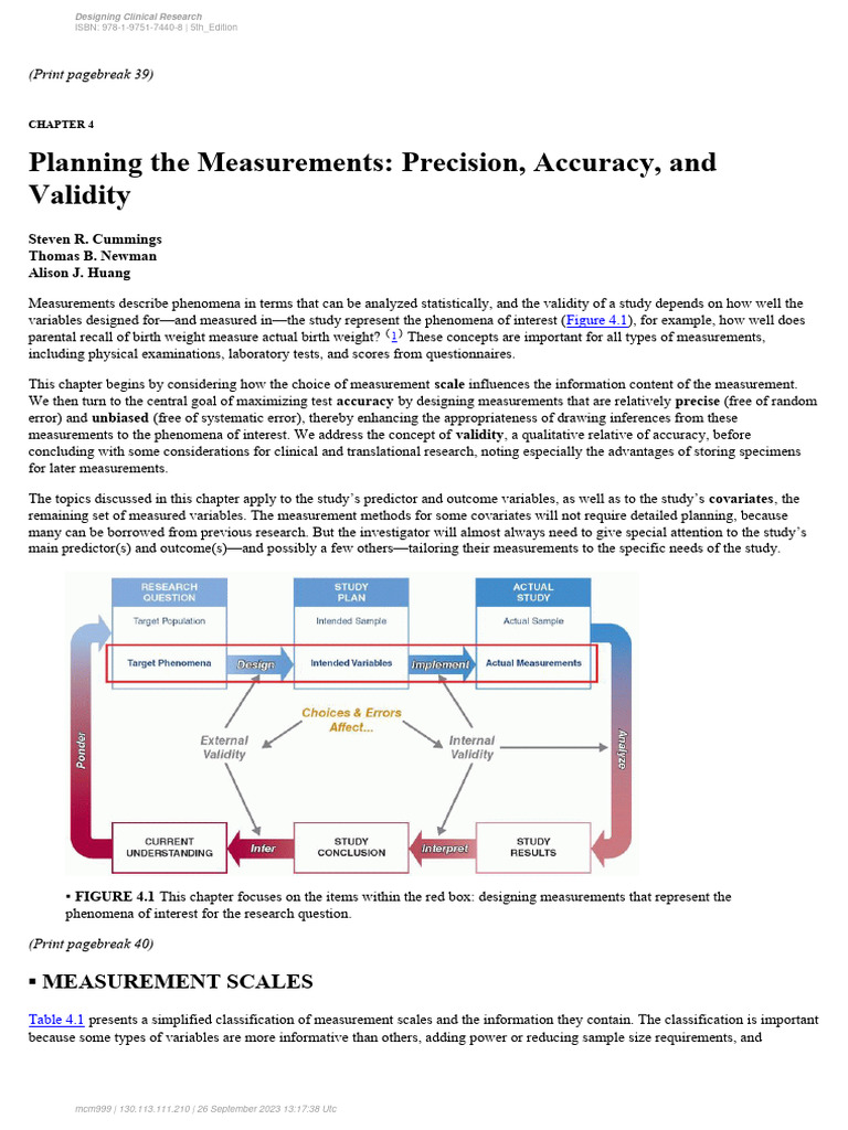 Chapter 4_ Planning the Measurements_ Precision, Accuracy, and Validity ...