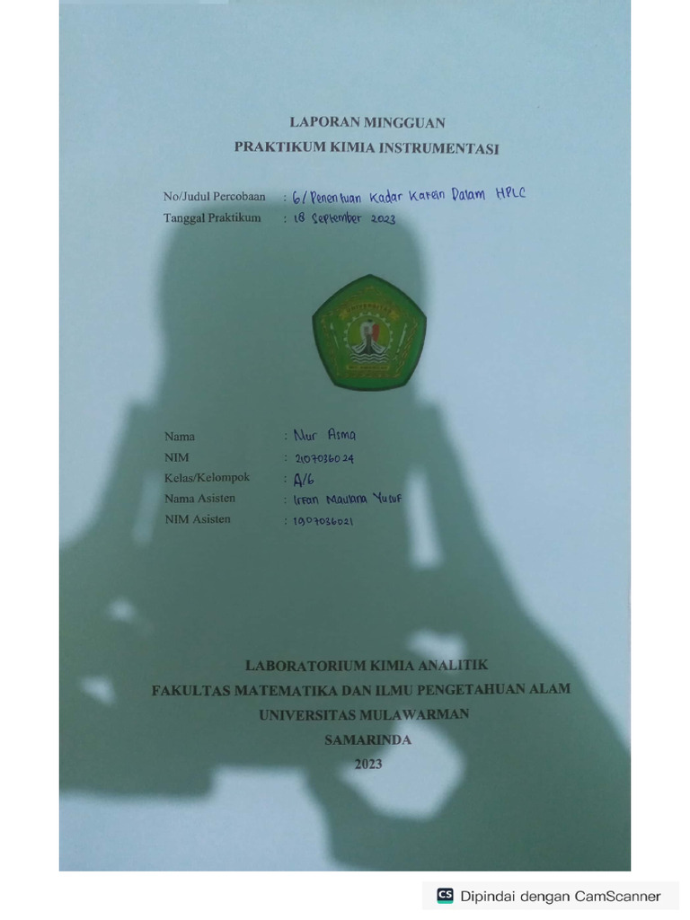 Nur Asma_A6_Percobaan Penentuan Kadar Kafein dalam HPLC | PDF