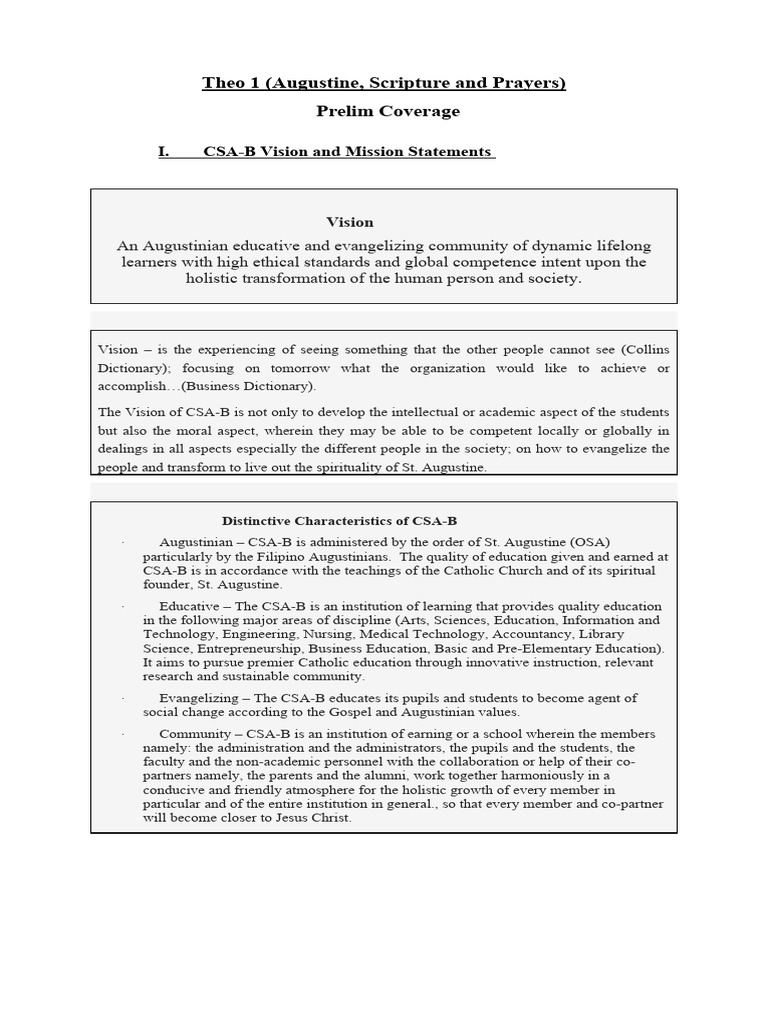 Theo 1 Augustine Scripture Prayers 2023 | PDF | Theology | Revelation