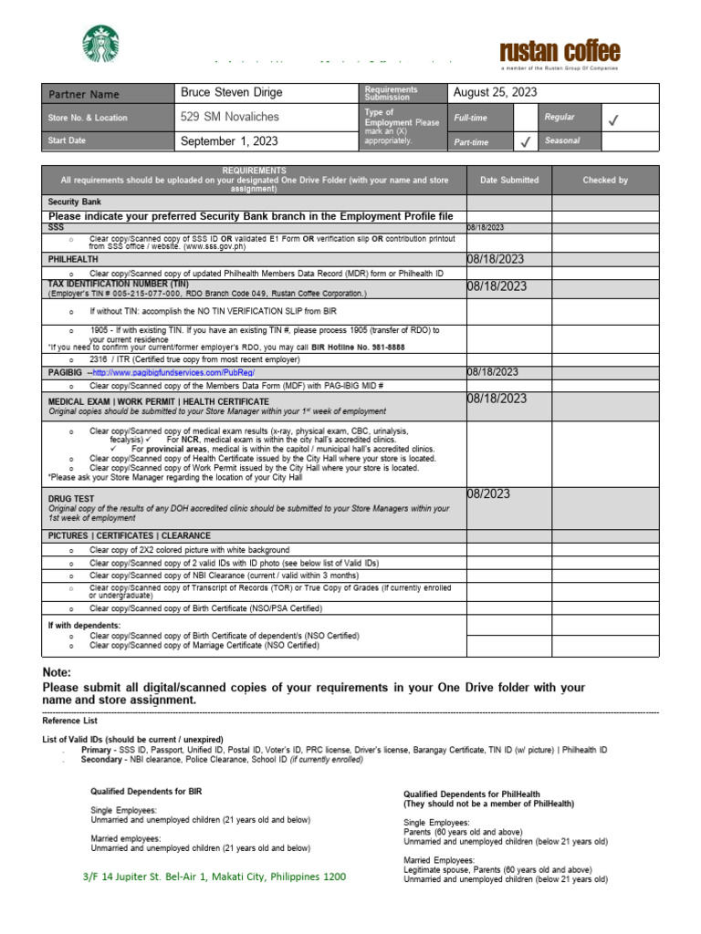 Rustan Coffee: 529 SM Novaliches | PDF | Identity Document