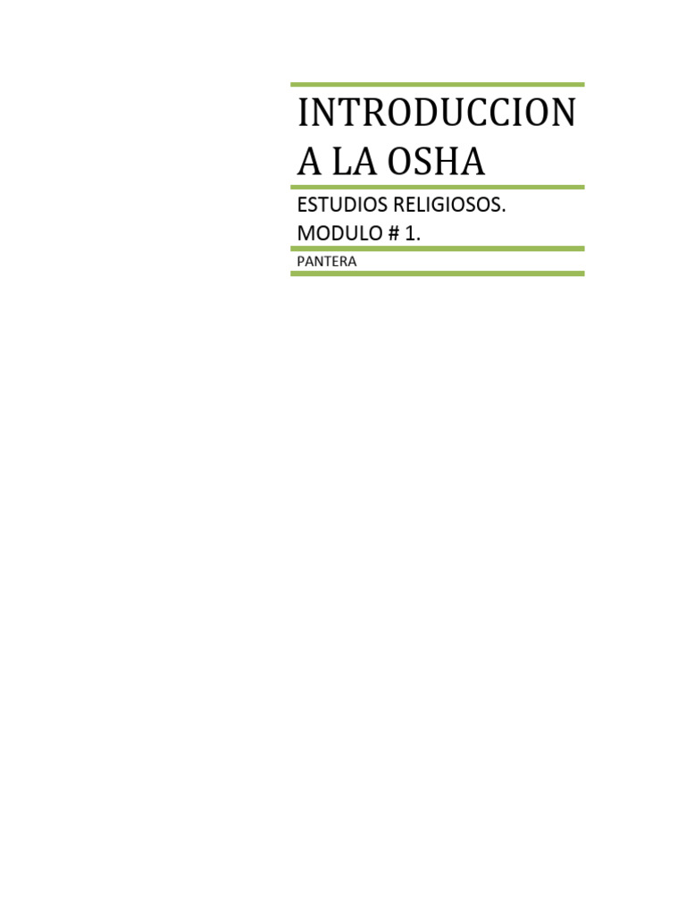 Introduccion A La Osha | PDF