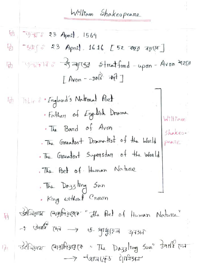 English Literature (William Shakespeare) | PDF