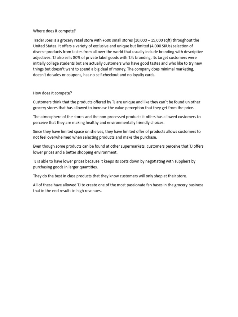 Trader Joe's MPA | PDF