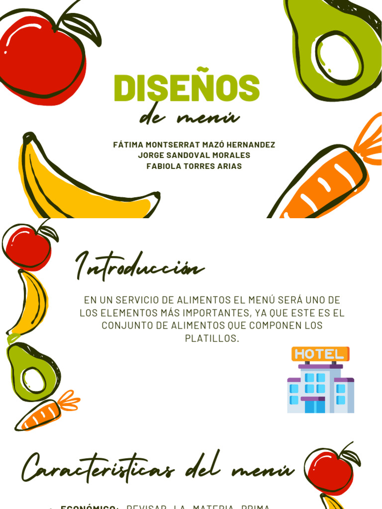 Diseño de Menús | PDF | Cocina, comidas y vino