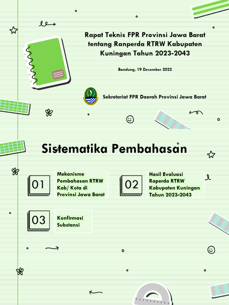 Rapat Teknis FPR Jabar RTRW Kab Kuningan - 191222 | PDF