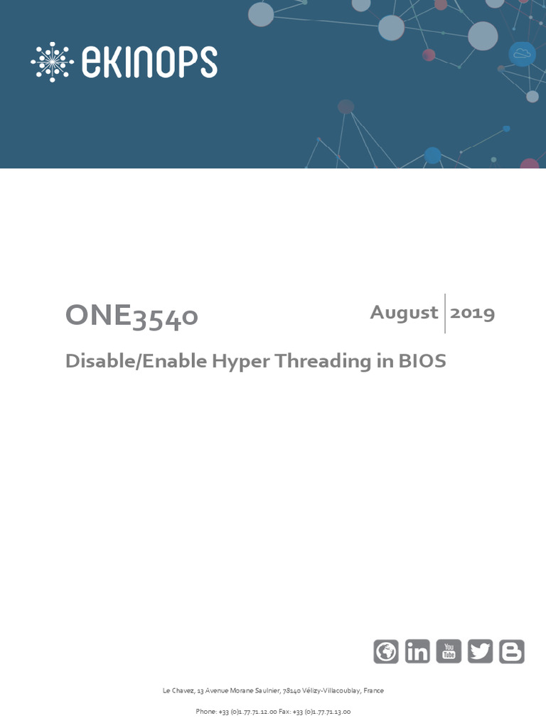ONE3540 DisableEnable Hyperthreading | PDF