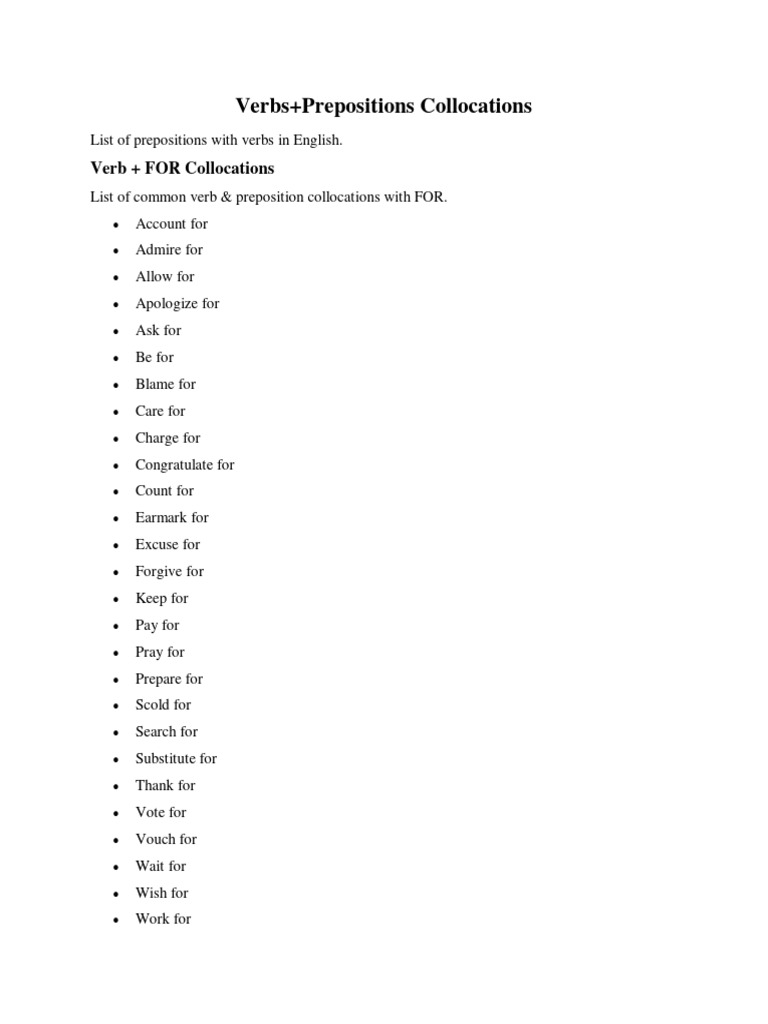 Verb-Preposition Collocations Guide | PDF