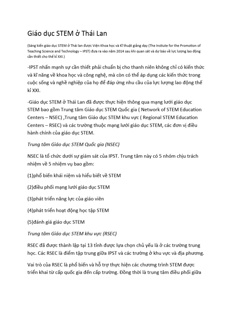 Giáo D C STEM Thái Lan | PDF