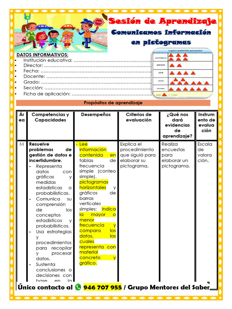 2° Sesión Día 2 Mat Comunicamos Información en Pictogramas Unidad 7 ...