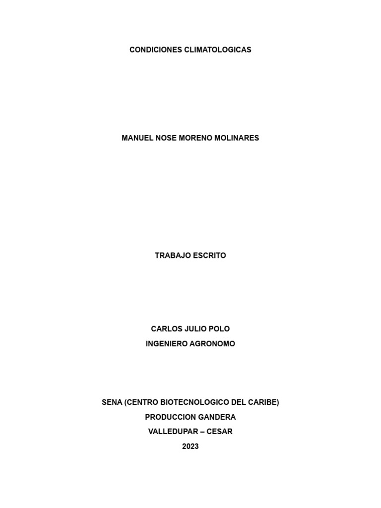Condiciones Climatologicas | PDF