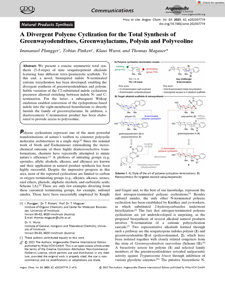 Angew Chem Int Ed - 2023 - Plangger | PDF