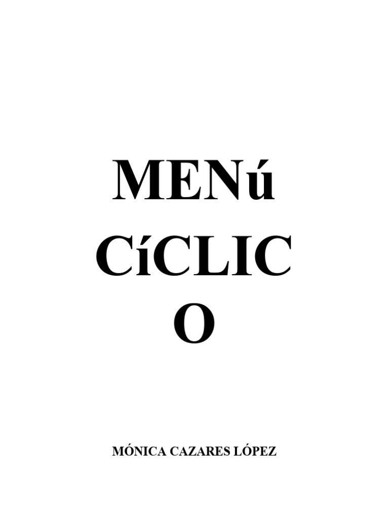 Menú Cíclico - Rev | PDF | Pancho | Postres