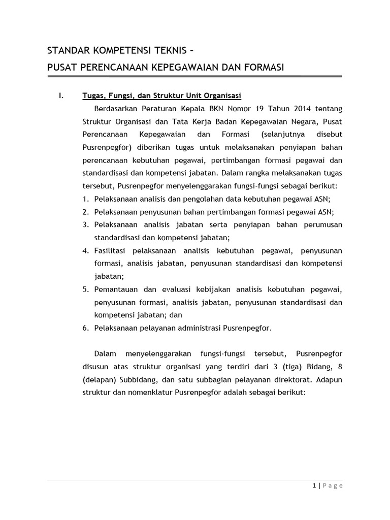 Contoh Standar Kompetensi Teknis | PDF