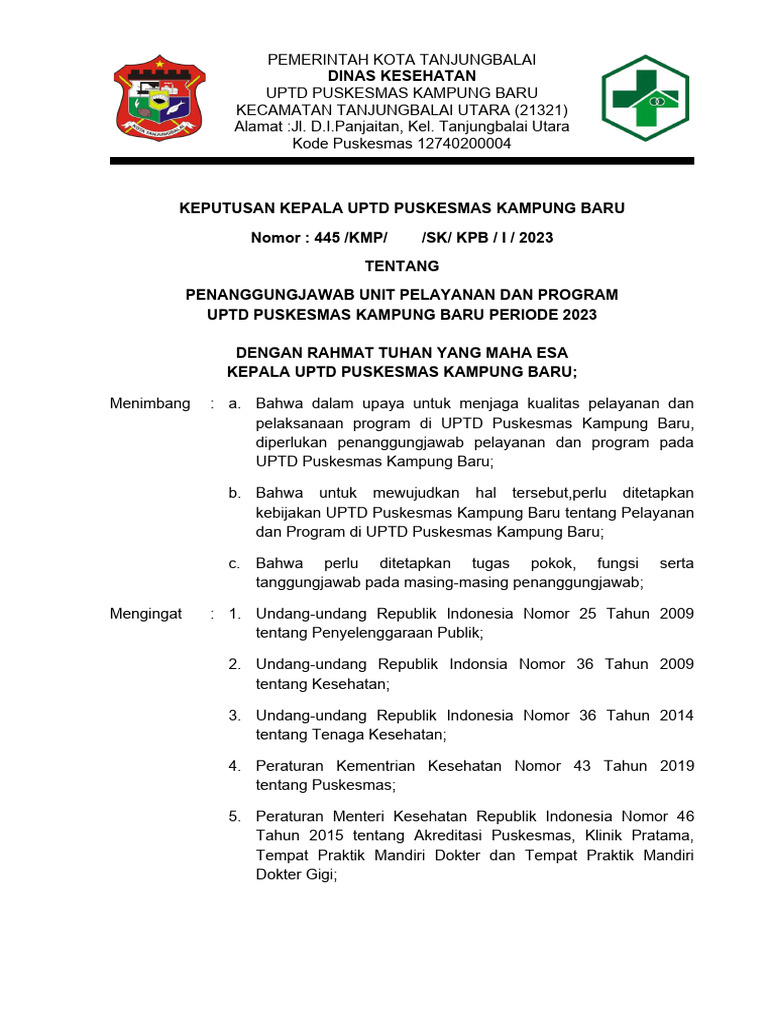 SK PJ Unit Dan Program (SK Payung) 2023 | PDF