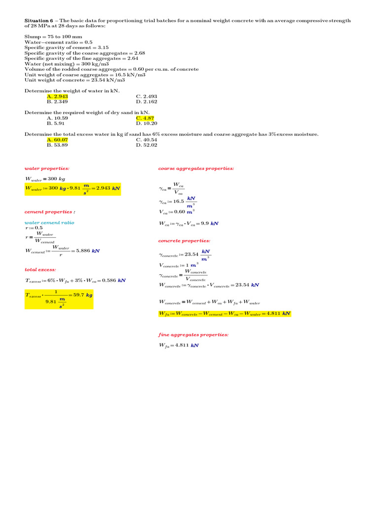 Preboard2 Psad Situation 6 Quantity Surveying | PDF