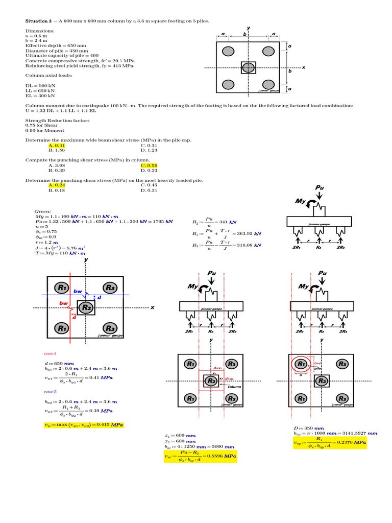 Preboard2 Psad Situation 3 Pile Footing | PDF
