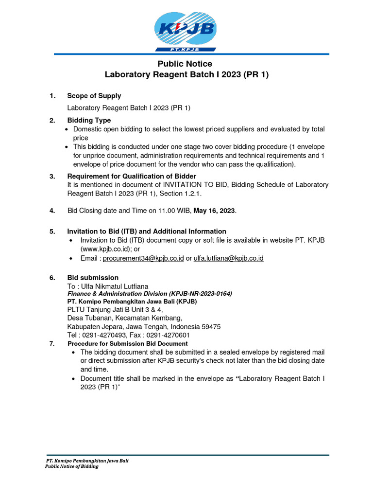 Itb KPJB NR 2023 0164 | PDF