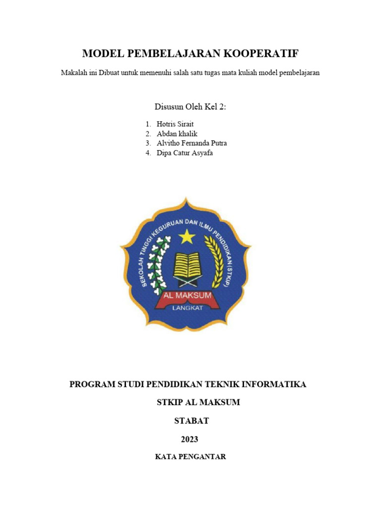 Model Pembelajaran Kooperatif | PDF