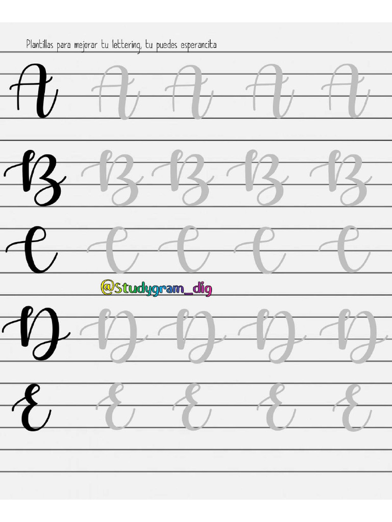 Plantilla Lettering - Studygram | PDF