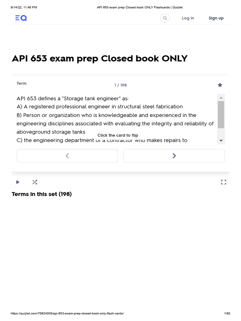 API 653 Exam Prep Closed Book ONLY Flashcards - Quizlet | PDF | Home & Garden | Technology ...
