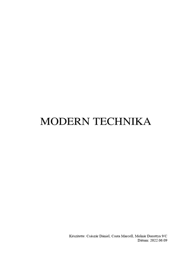 Modern Technika A Terkepezsetben | PDF