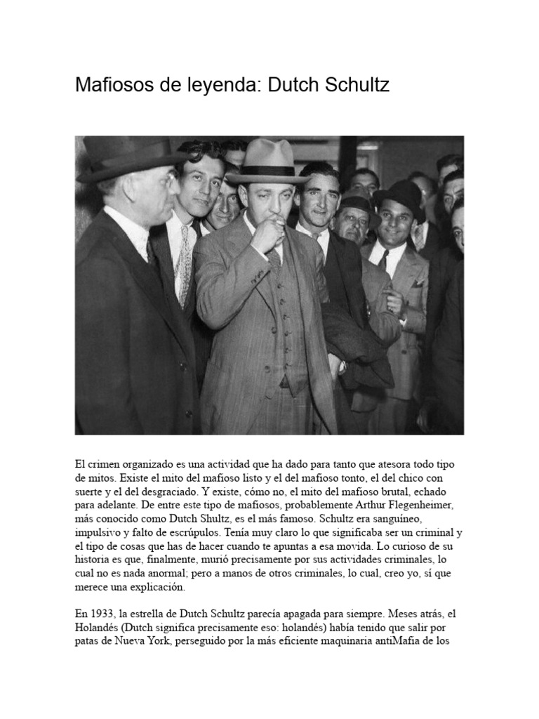 Dutch Schultz | PDF | Mafia americana | Lucky Luciano