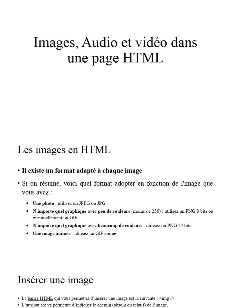 Intégration multimédia en HTML | PDF | Métadonnées | Html