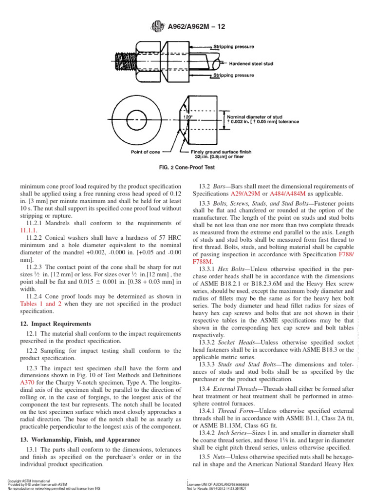 ASTM A962 A 962M__12 (1)-005 | PDF | Screw | Building Engineering