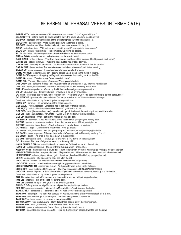 66 Essential Phrasal Verbs | PDF