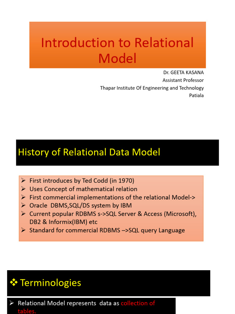 L02-Introduction To Relational Model | PDF