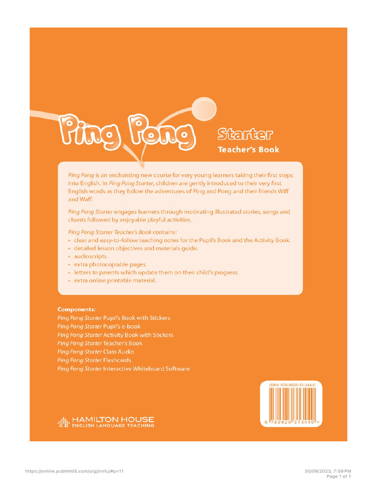 Ping Pong Starter Teacher's Book | PDF