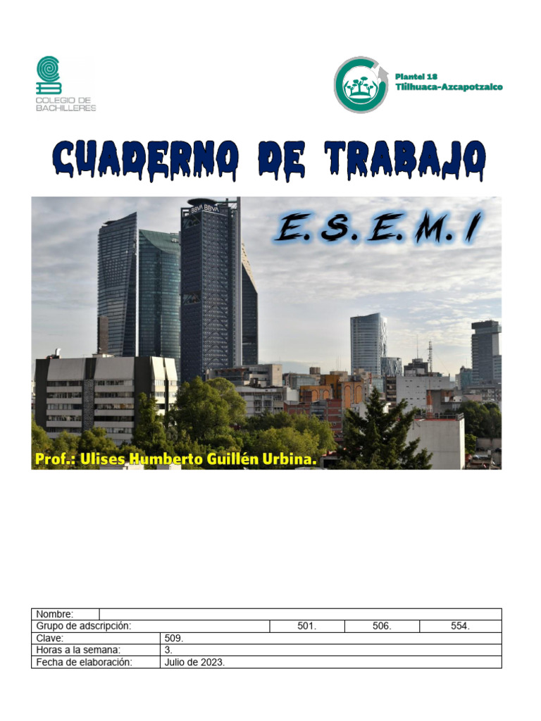 Cuaderno De Trabajo Esem I 2023 B Pdf
